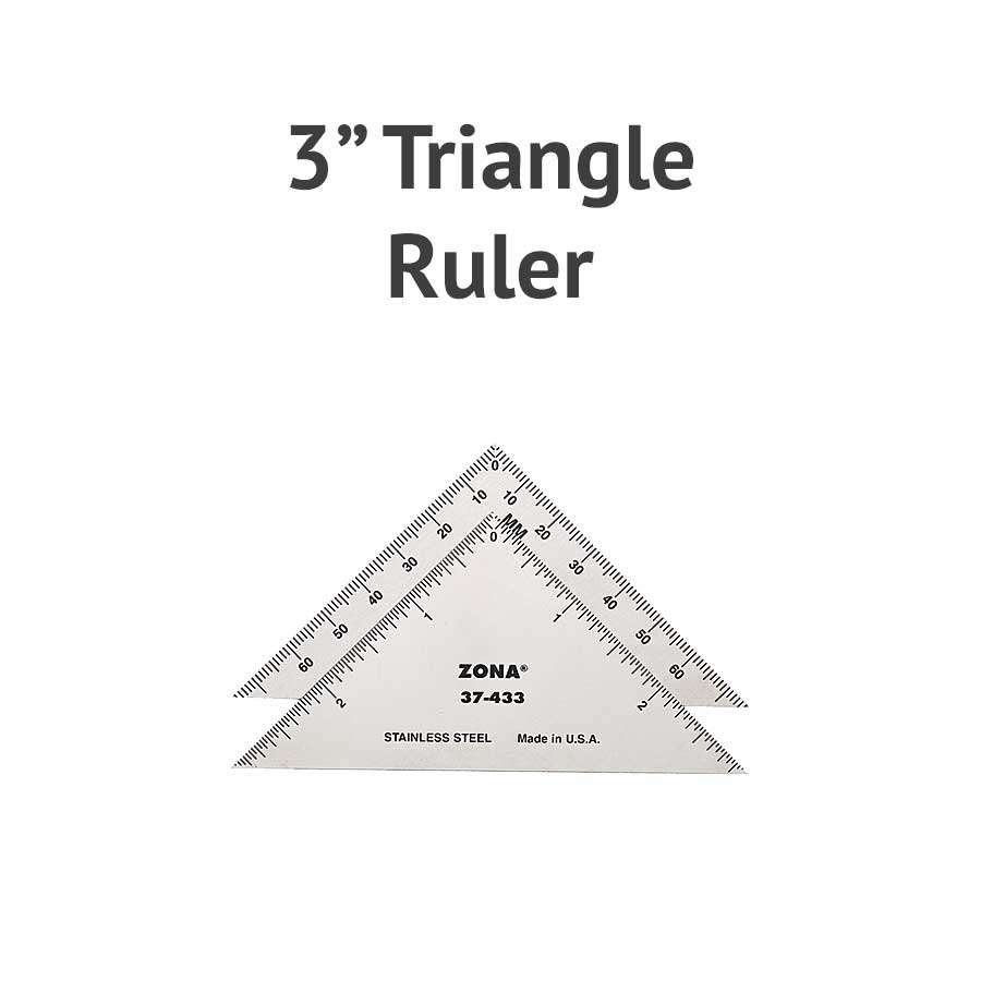 Stainless Steel 3". Triangle Ruler